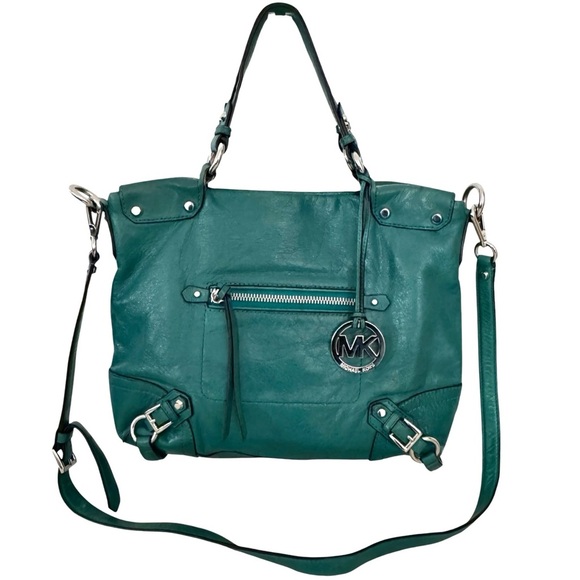 Michael Kors | Bags | Michael Kors Fallon Medium Satchel Aqua 0 Genuine ...